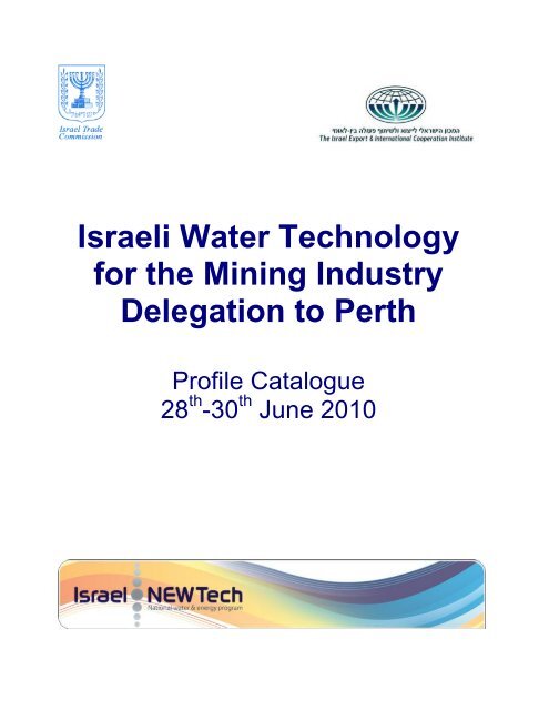 Israeli Water Technology for the Mining Industry Delegation to Perth