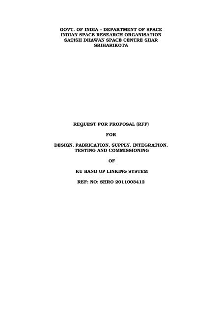 request for proposal (rfp) - ISRO
