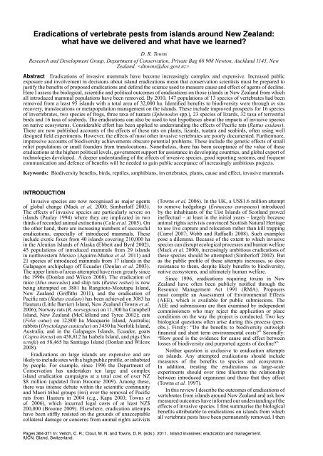 D. R. Towns - IUCN Invasive Species Specialist Group