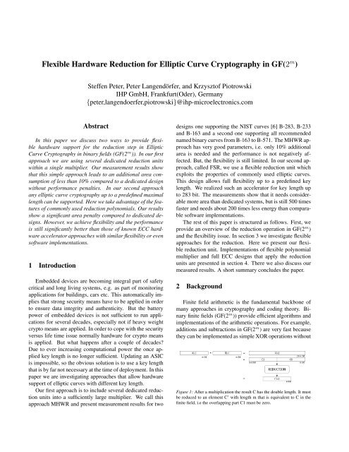 Flexible Hardware Reduction For Elliptic Curve Cryptography In Gf