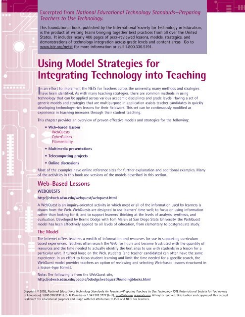 Using Model Strategies for Integrating Technology into ... - ISTE