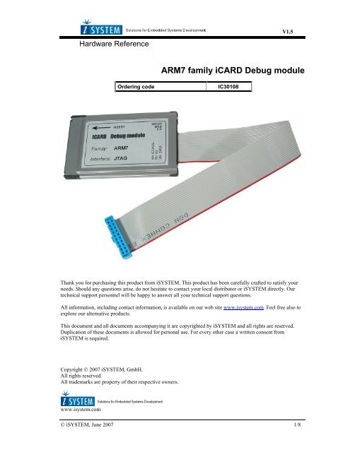 ARM7 iCARD 1.5 - iSYSTEM