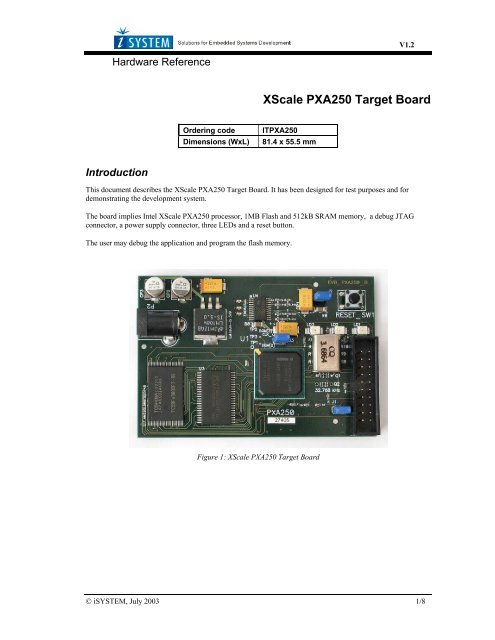 Intel PXA250 Target Board - iSYSTEM
