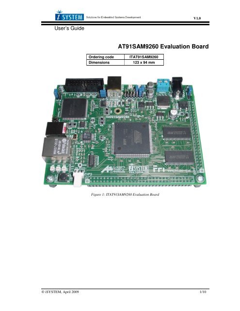 Atmel AT91SAM9260 Target Board - iSYSTEM