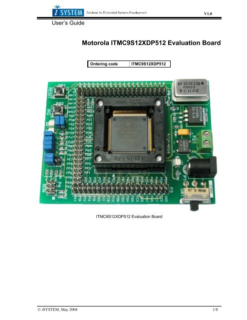 Freescale MC9S12XDP512 Target Board - iSYSTEM