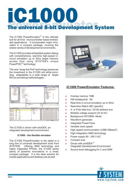 iC1000 in-circuit emulation platform - iSYSTEM