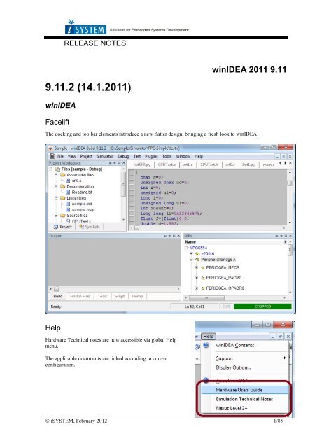 winIDEA 2011 Release Notes - iSYSTEM