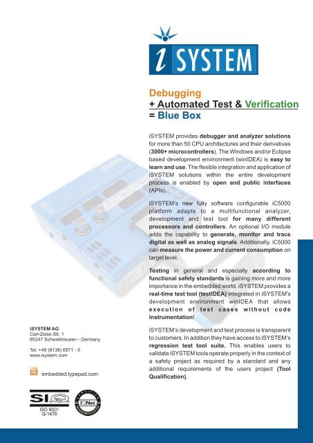 Download Bluebox brochure - iSYSTEM