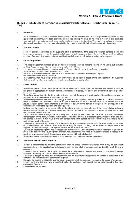 Valves & Oilfield Products GmbH - ITAG Celle