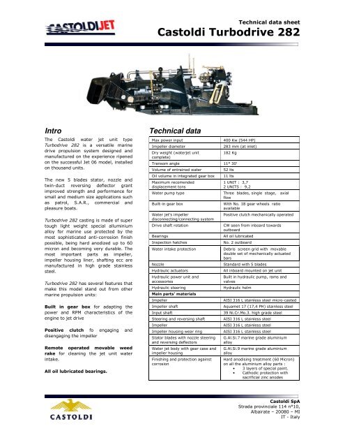 Castoldi Turbodrive 282 - CastoldiJET