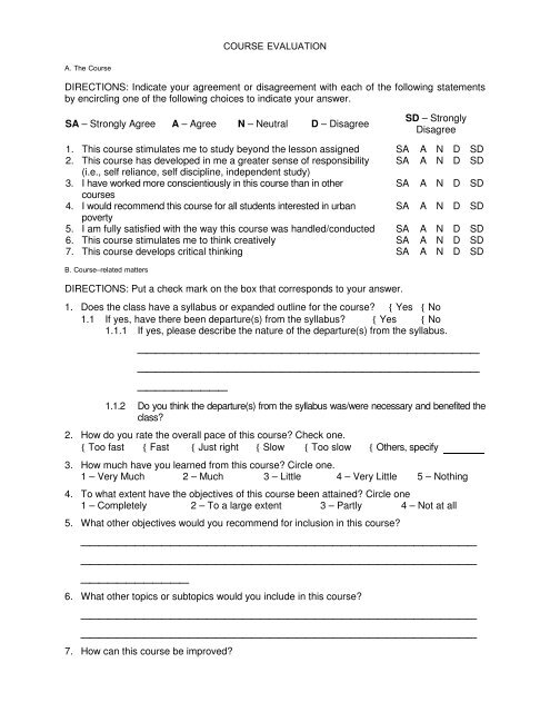 Package I Evaluation Form - ITC