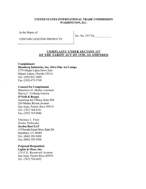 Complaint - ITC Law Blog