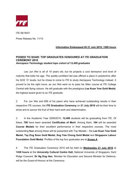 top graduates honoured at ite graduation ceremony 2010