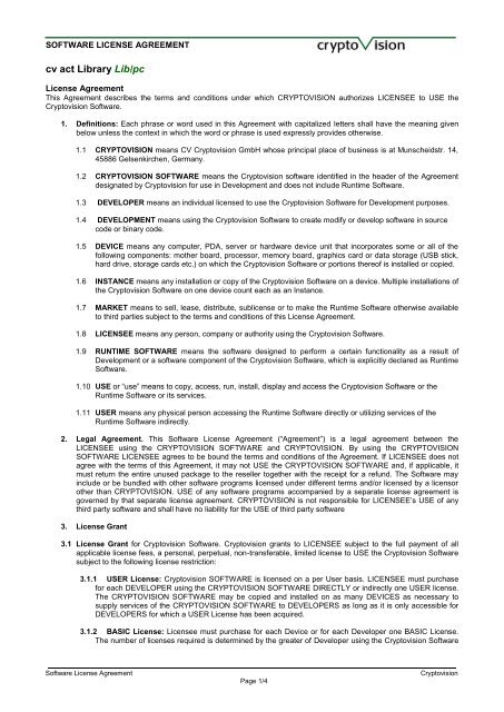 cv act Library Lib/pc - CV Cryptovision Gmbh