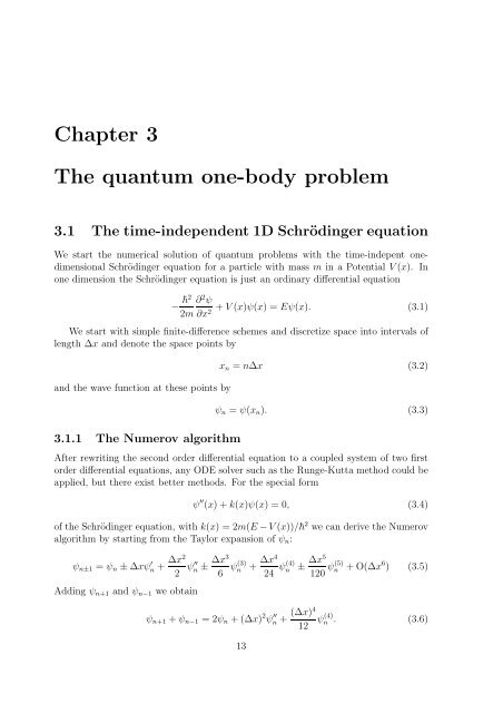 Chapter 3 The quantum one-body problem