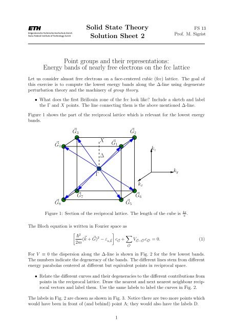 Solid State Theory Solution Sheet 2 Point groups and their ...