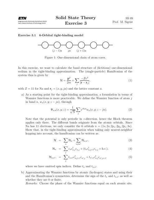 Solid State Theory Exercise 3