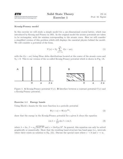Solid State Theory Exercise 1