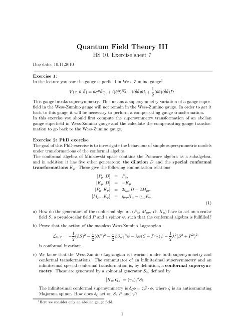 Quantum Field Theory III