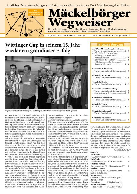 Mäckelbörger Wegweiser - Amt Dorf Mecklenburg-Bad Kleinen