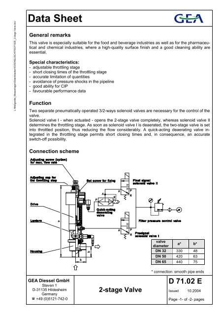 2-stage Valve - GEA Diessel