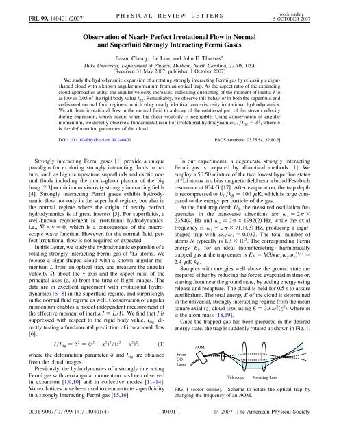 Observation Of Nearly Perfect Irrotational Flow In Normal Physics