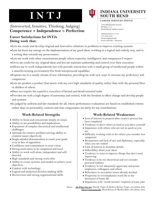 INTJ - Indiana University South Bend