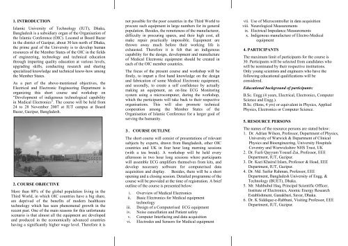 1. INTRODUCTION Islamic University of Technology (IUT), Dhaka ...