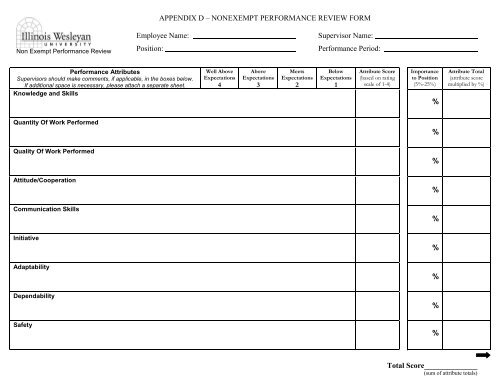 performance review form