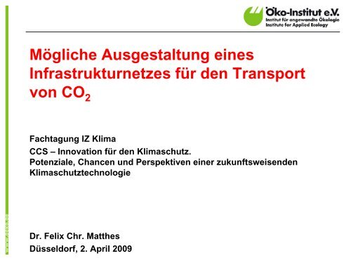 Vortrag von Dr. Felix C. Matthes - IZ Klima