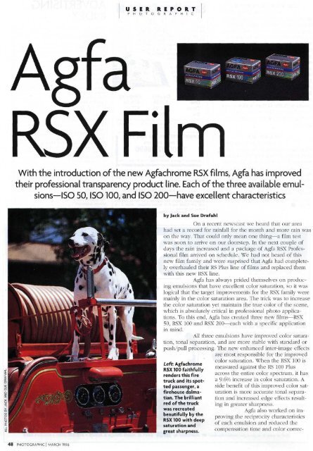 With the introduction of the new Agfachrome RSX films, Agfa has ...