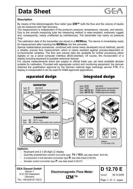Data Sheet - GEA Diessel