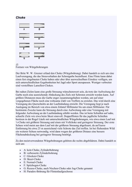 Choke Formen von Würgebo
