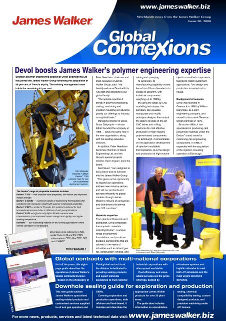 Devol boosts James Walker's polymer engineering expertise