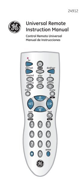 Universal Remote Instruction Manual - Jasco Products