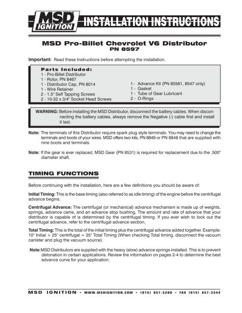 Installation Instructions - Jegs