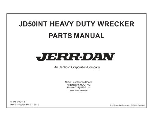 JD50INT HEAVY DUTY WRECKER PARTS MANUAL - Jerr-Dan