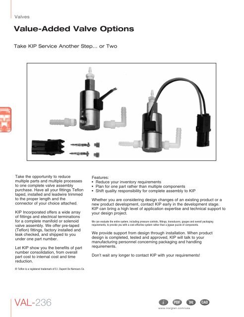 KIP Valve ordering inform