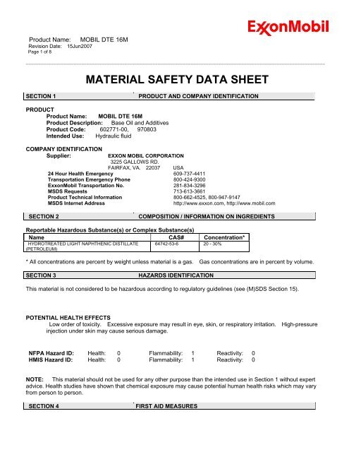Mobil Dte Oil Light Safety Data Sheet | Shelly Lighting
