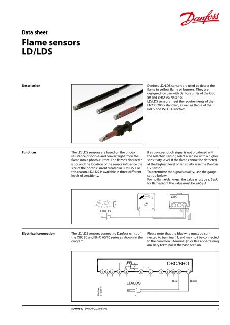 Datasheet Flame Sensors LD/LDS - Danfoss.com