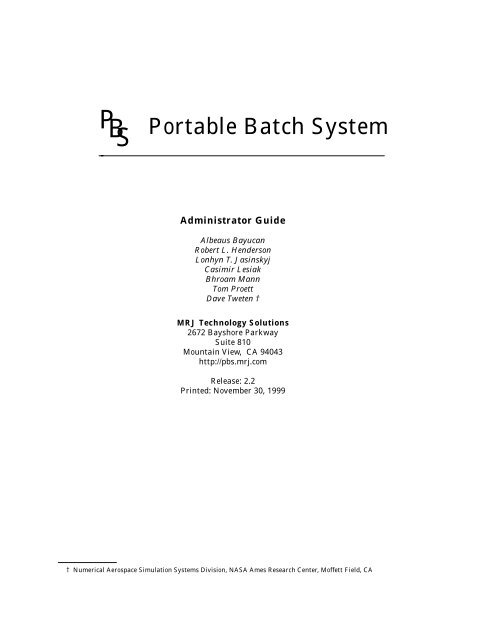 PBS Administrator Guide