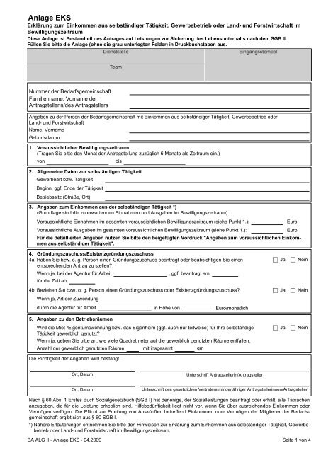 Anlage EKS - Jobcenter EN