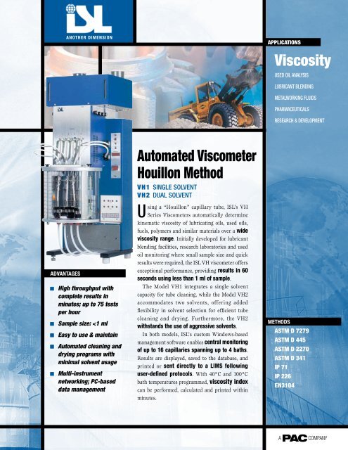 Viscosity automated Viscometer Houillon Method - John Morris ...