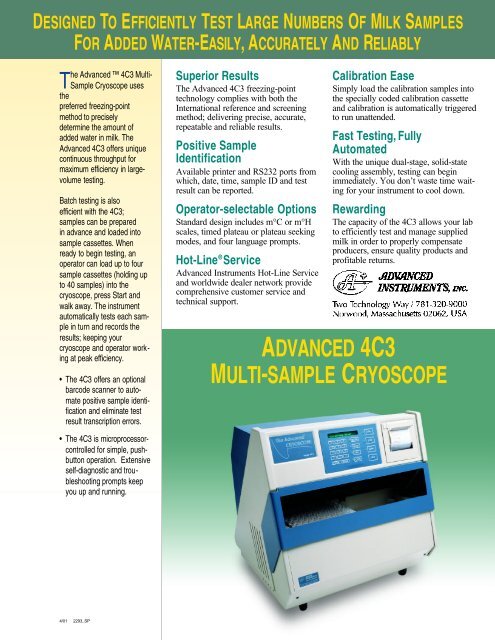 advanced 4c3 multi-sample cryoscope - Radiometer Analytical