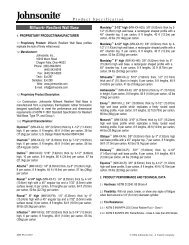 Johnsonite Wall Base: Cross Over Color Chart