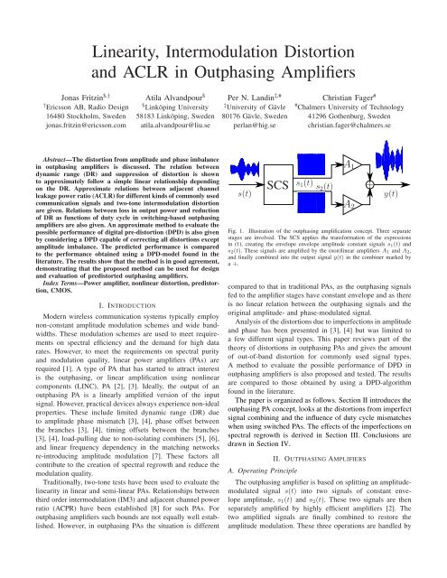 Linearity Intermodulation Distortion And Aclr In Jonas Fritzin