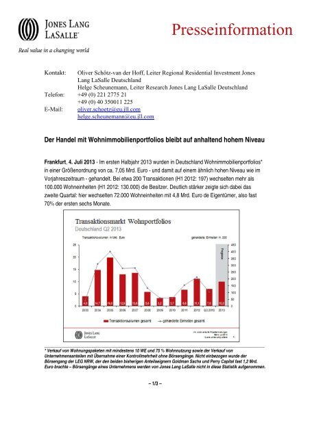 Presseinformation inklusive Charts [PDF] - Jones Lang LaSalle