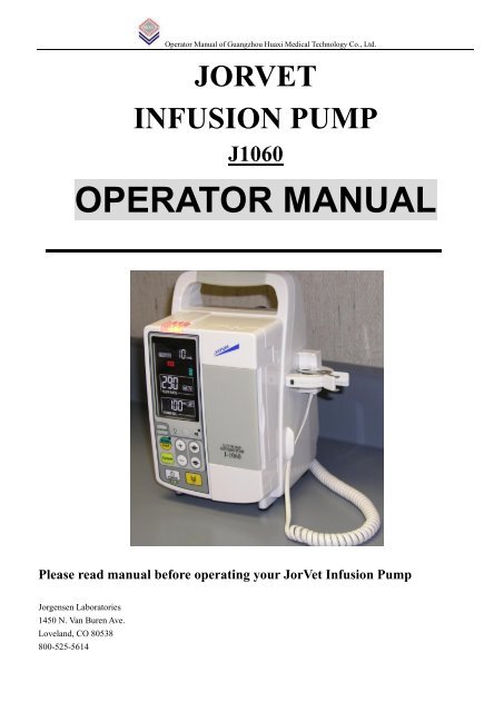 Infusion, Vet Pump J1060m - Jorgensen Laboratories