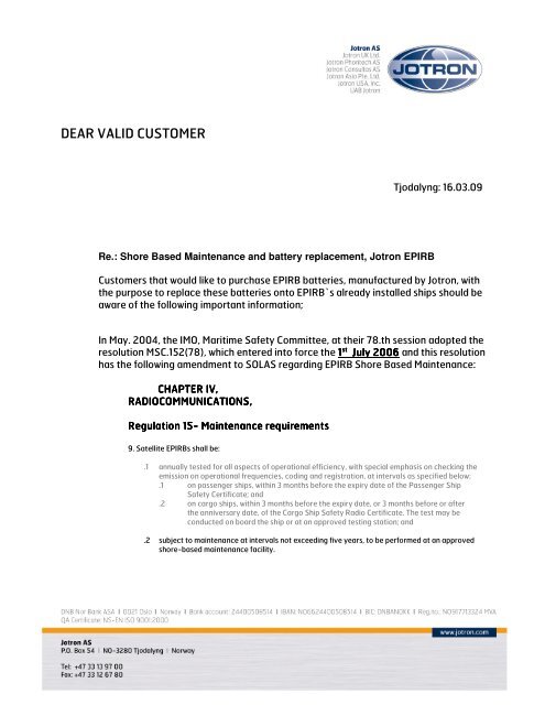 Battery replacement and SBM.pdf - Jotron