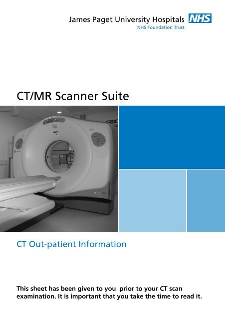 CT/MRI Scanner Suite leaflet - James Paget University Hospitals